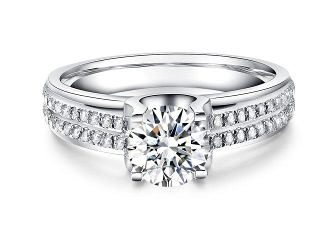 Double Row U-Shaped Setting Diamond Engagement Ring – Berkeley Gems